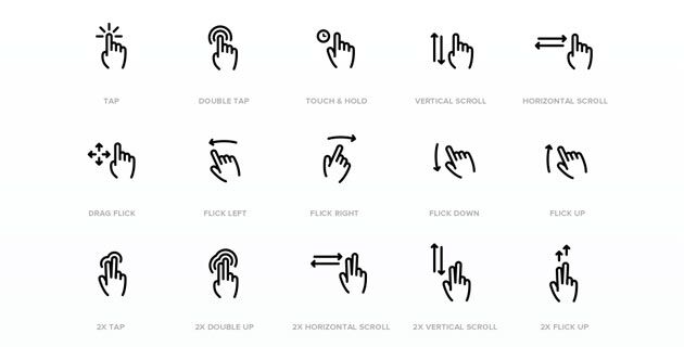 70 Gesture Icons for Multi-Touch Interfaces – Feel Desain | your daily ...