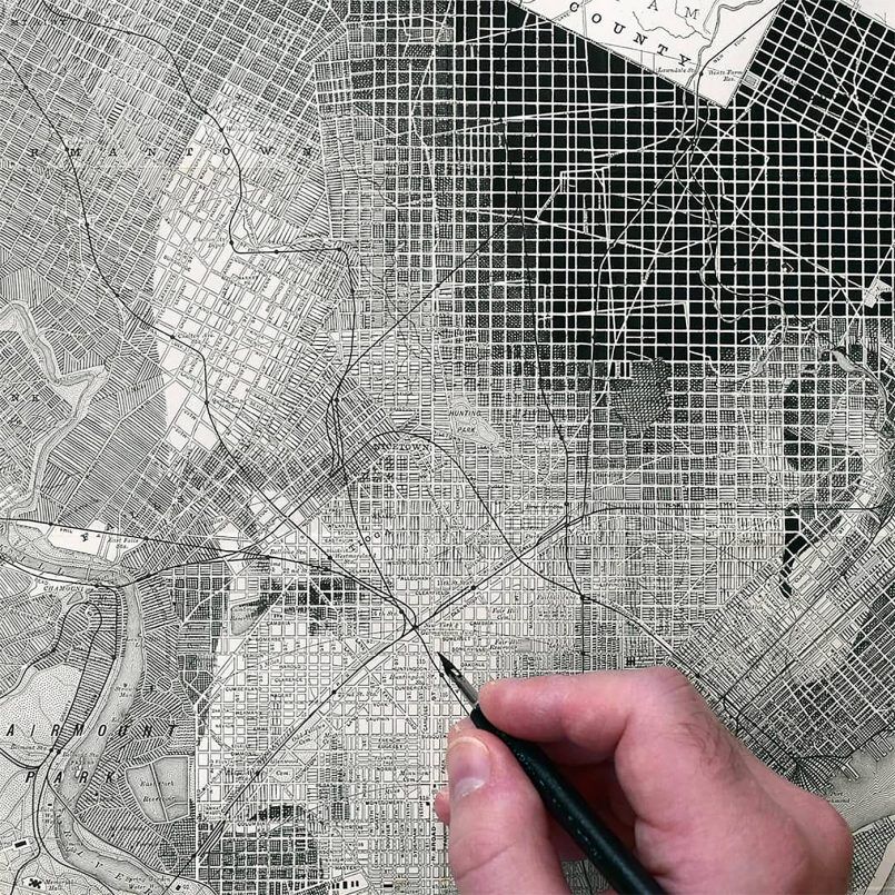 Ed Fairburn combines the geography of facial features with the ...